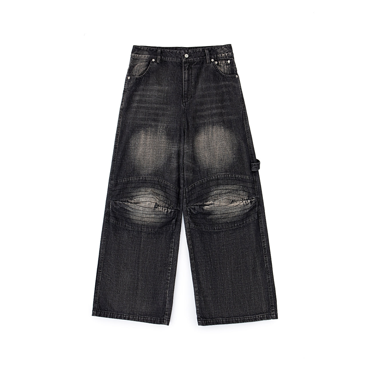 Wide Leg Carpenter Jeans - Fractal Knee Panels, Onyx – FRIED RICE SHOP