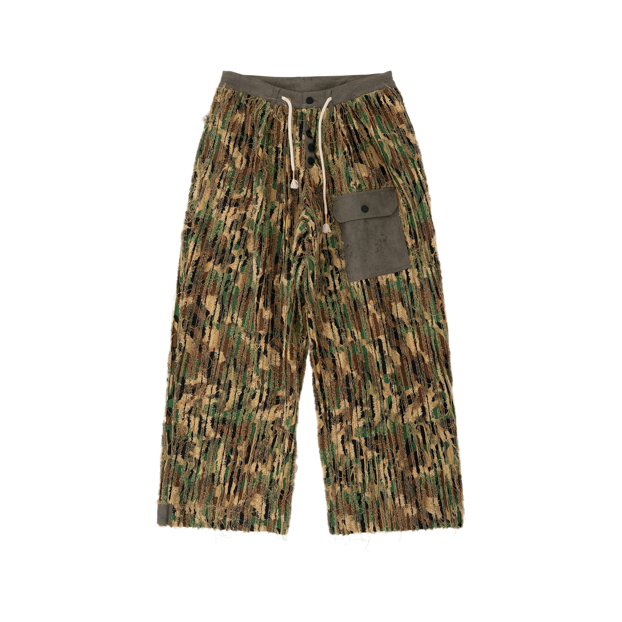 Shredded Wide Leg Pants - Deconstructed Camo – FRIED RICE SHOP